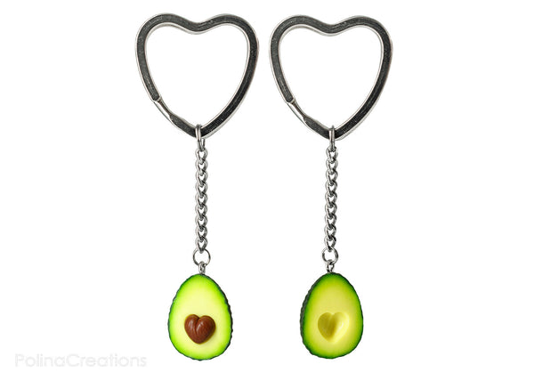 Handmade Best Friend Avocado Heart Keychains, Valentine's day gift ...